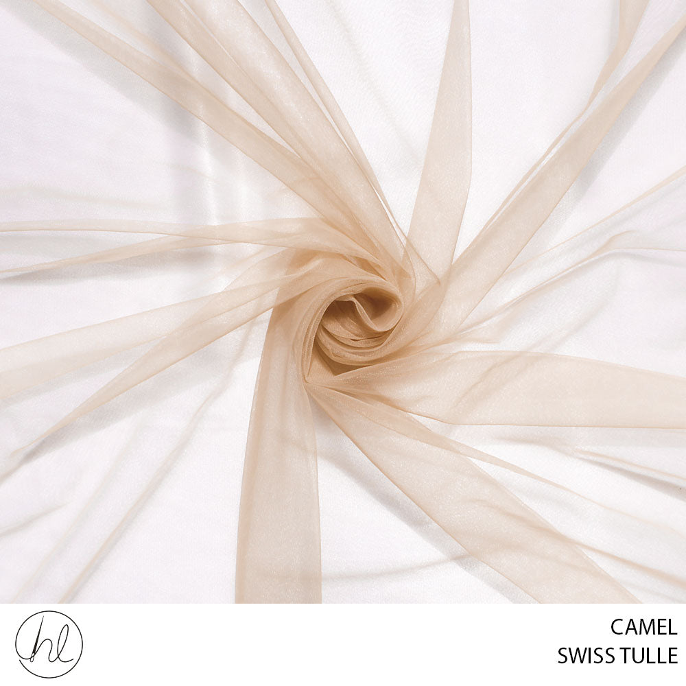 SWISS TULLE (53) CAMEL (150CM) PER M – Habby And Lace