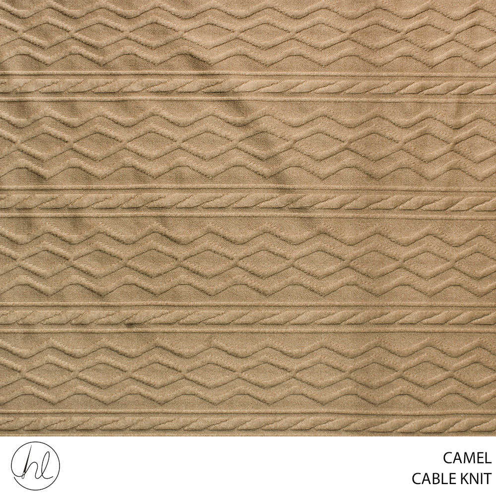 CABLE KNIT FABRIC 150CM CAMEL ROLL ROLL 001 – Habby And Lace