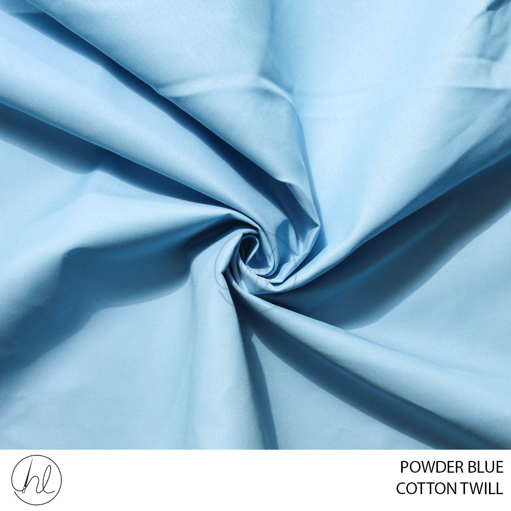 POLYESTER TWILL 150CM POWDER BLUE PER M – Habby And Lace