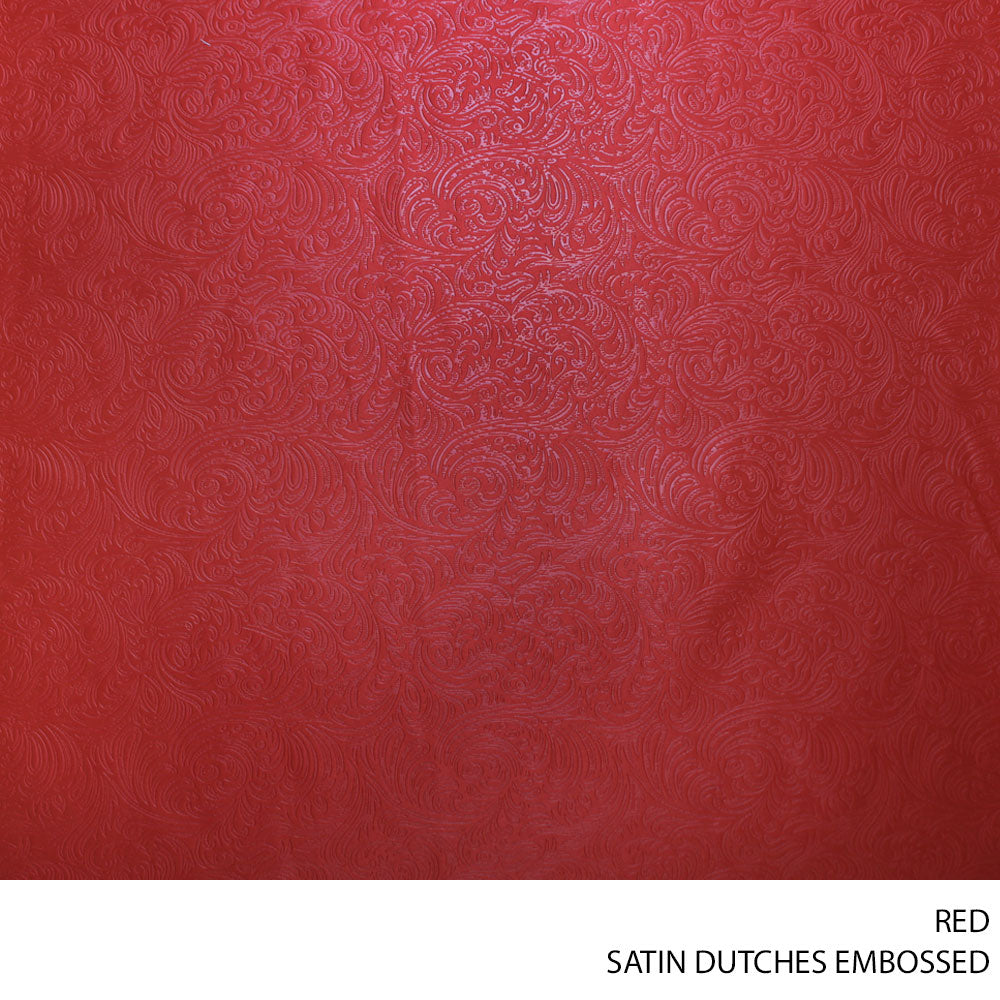 SATIN DUTCHESS EMBOSSED FABRIC 150CM RED ROLL ROLL 001 – Habby And Lace