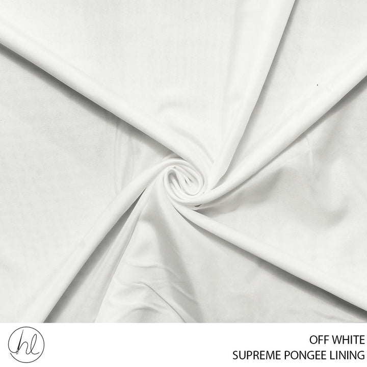 PONGEE LINING SUPREME PLAIN FABRIC 150CM OFF WHITE – Habby And Lace