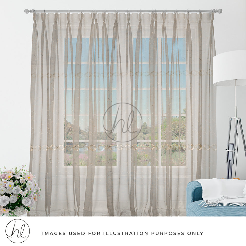 EMBROIDERED TURKISH VOILE CREAM PER M 280CM WIDE – Habby And Lace