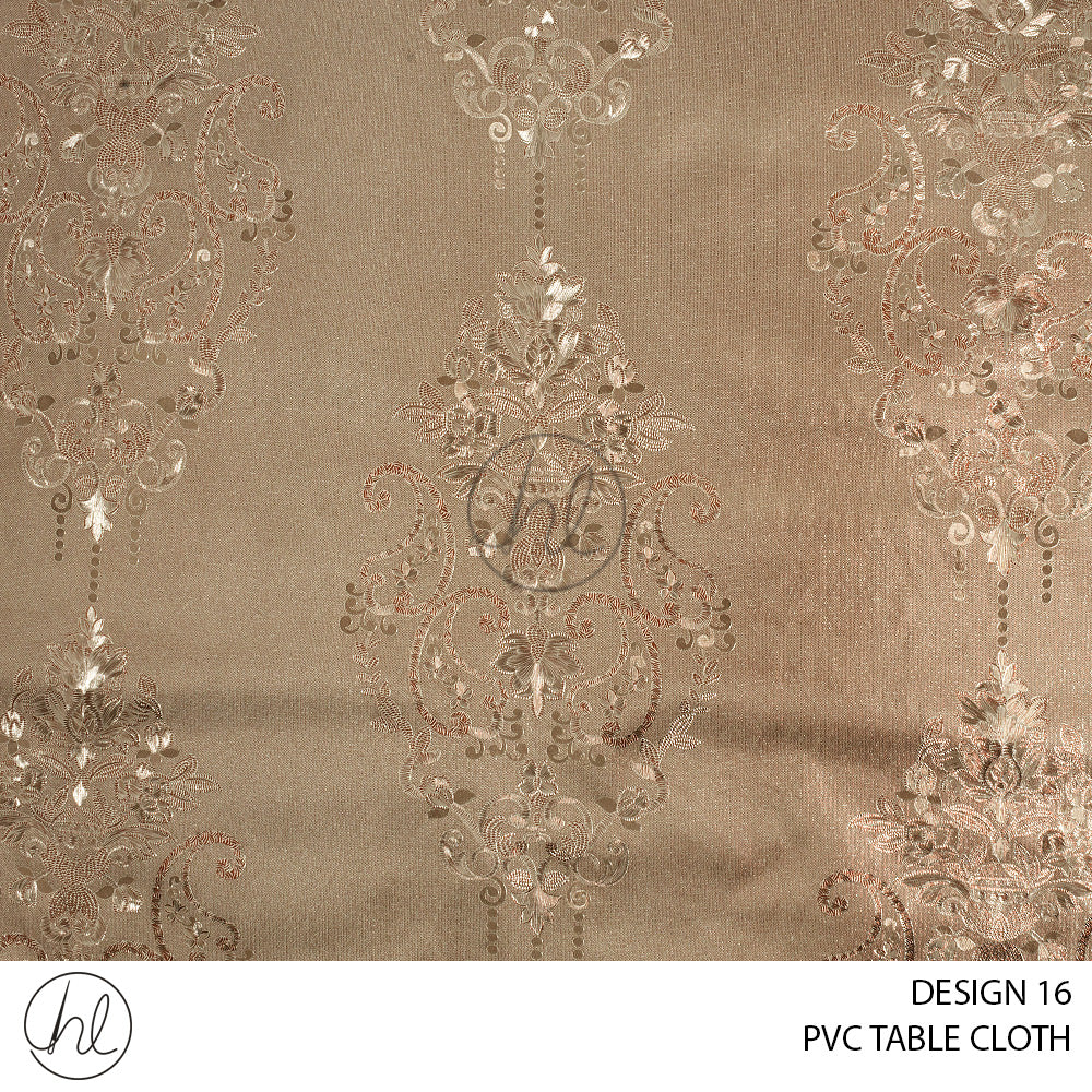 PVC TABLE CLOTH 4645 DESIGN 16 BRONZE 140CM WIDE PER M – Habby And Lace