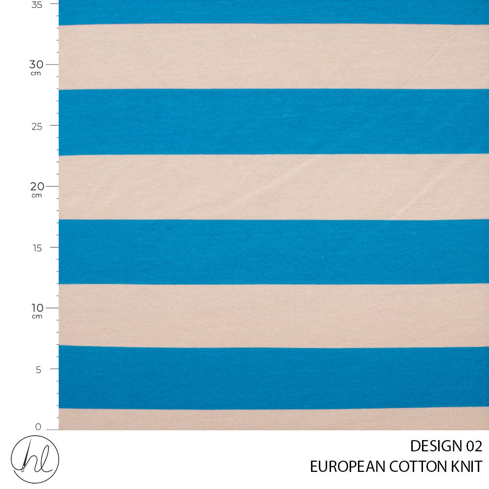 EUROPEAN COTTON KNIT 51 AQUA 150CM PER M – Habby And Lace