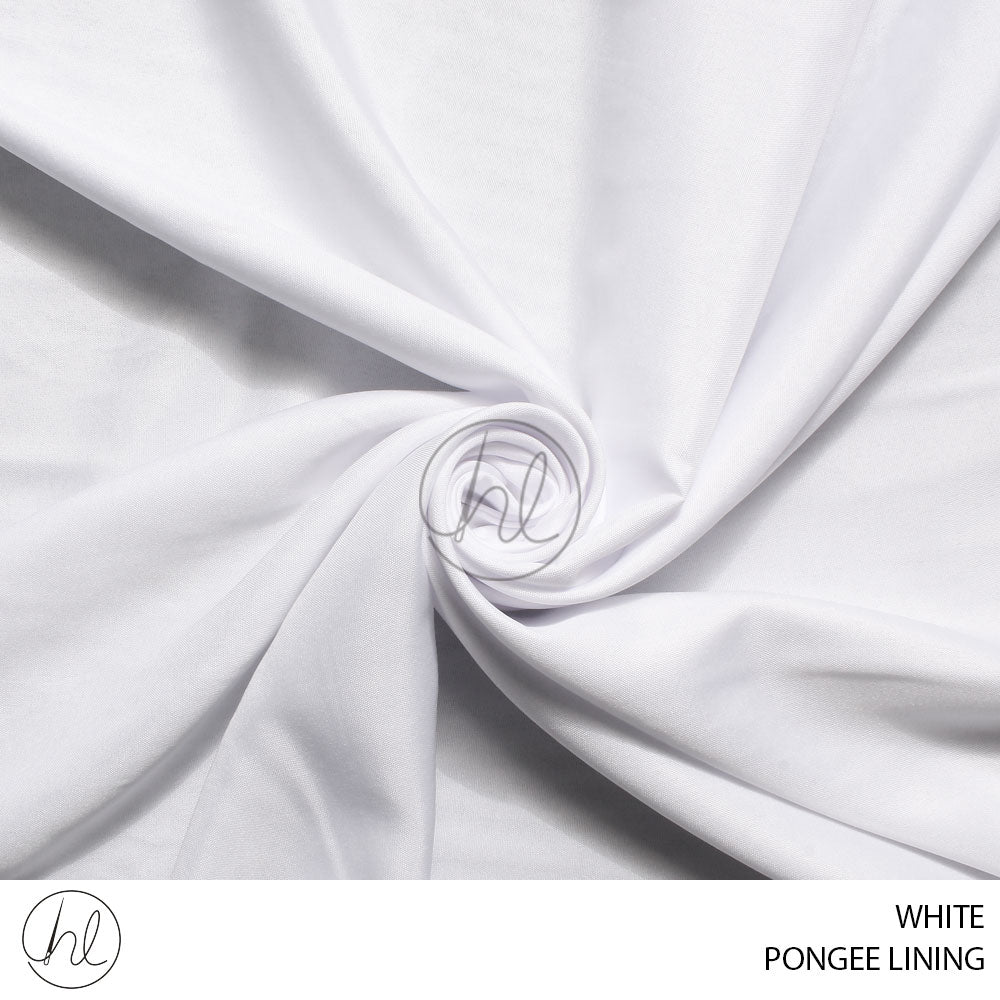PONGEE LINING SUPREME PLAIN FABRIC 150CM WHITE – Habby And Lace