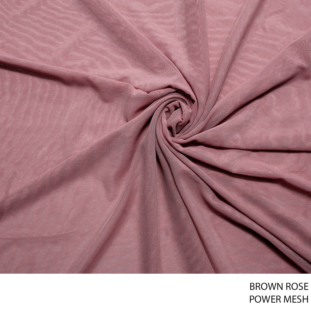 MESH POWER FABRIC 150CM BROWN ROSE – Habby And Lace