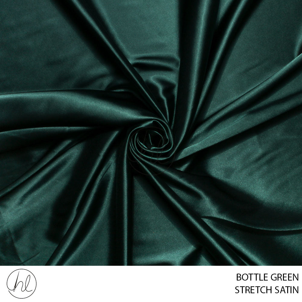 STRETCH SATIN 781 BOTTLE GREEN 150CM PER M – Habby And Lace