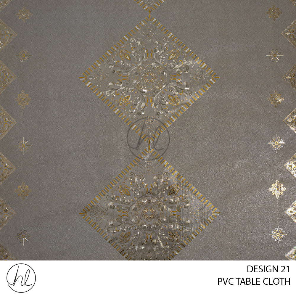 PVC TABLE CLOTH 4631 DESIGN 21 GOLD 140CM WIDE PER M – Habby And Lace