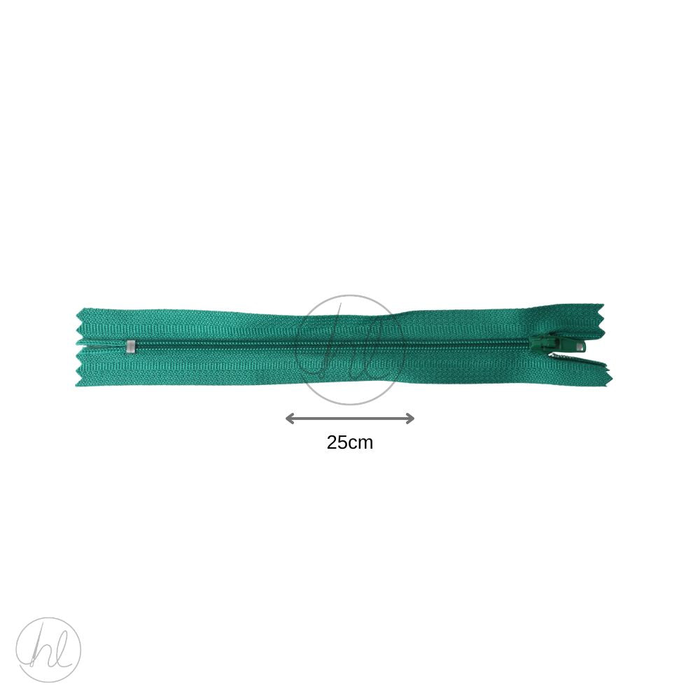 NYLON DRESS ZIPS EMERALD 25CM – Habby And Lace