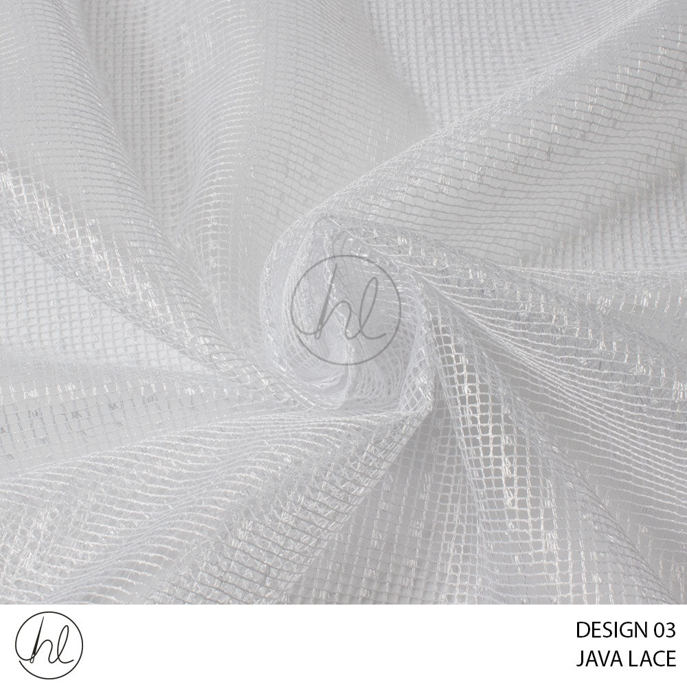JAVA LACE 781 (DESIGN 03) (WHITE) (280CM WIDE) PER M – Habby And Lace