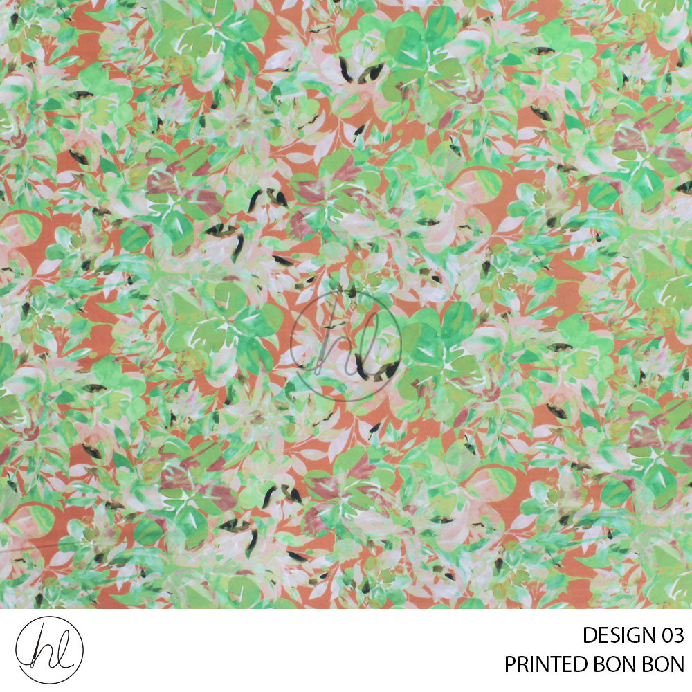 PRINTED BON BON 56 GREEN 150CM PER M – Habby And Lace