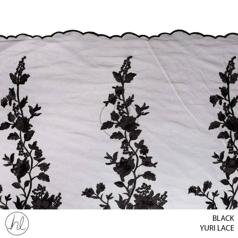 Yuri Lace 53 Black 120cm Per M – Habby And Lace