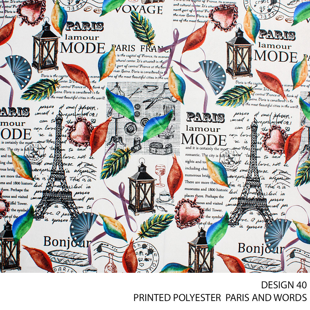 POLY PRT PARIS & WORDS D#15 WHITE ROLL ROLL 001 – Habby And Lace
