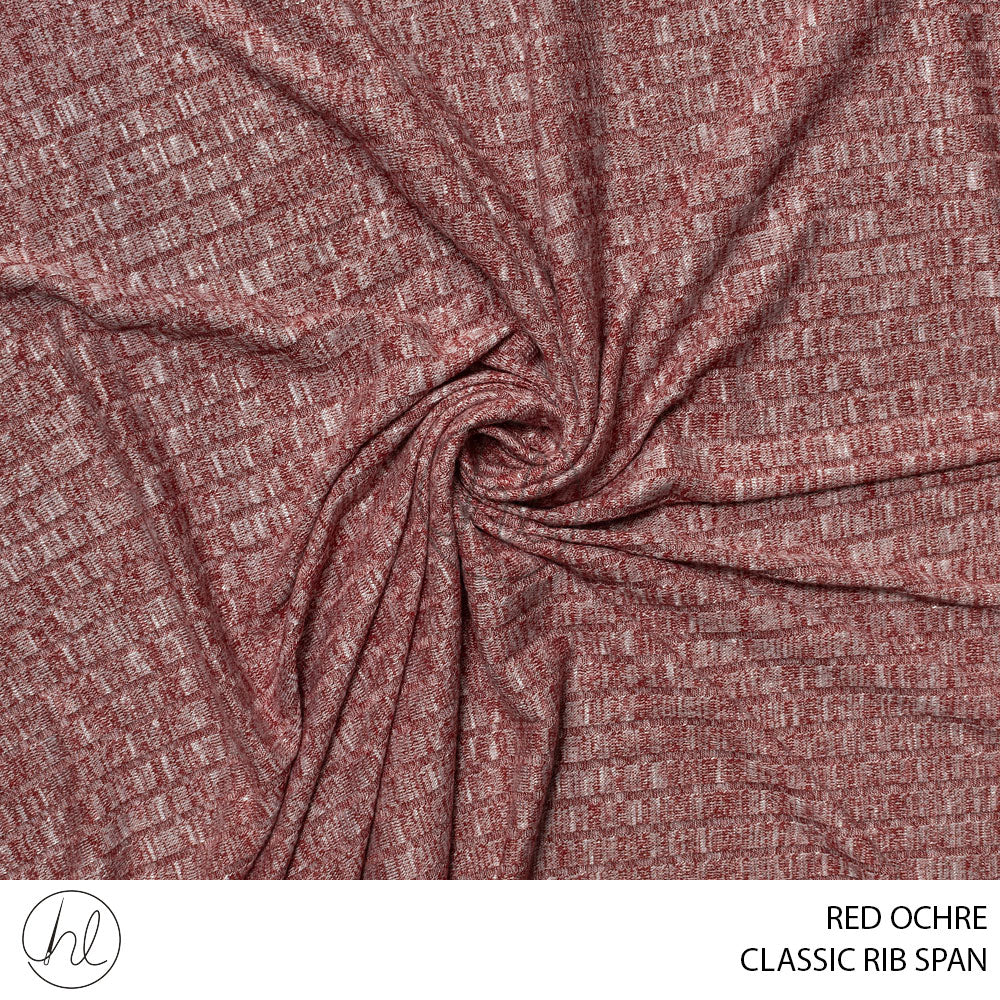 CLASSIC RIB SPAN (51) RED OCHRE (150CM) PER M – Habby And Lace