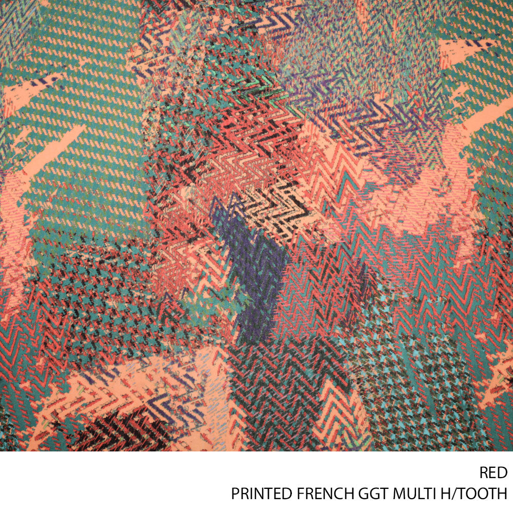 FRENCH GGT PRT MULTI H/TOOTH FABRIC RED ROLL ROLL 001 – Habby And Lace