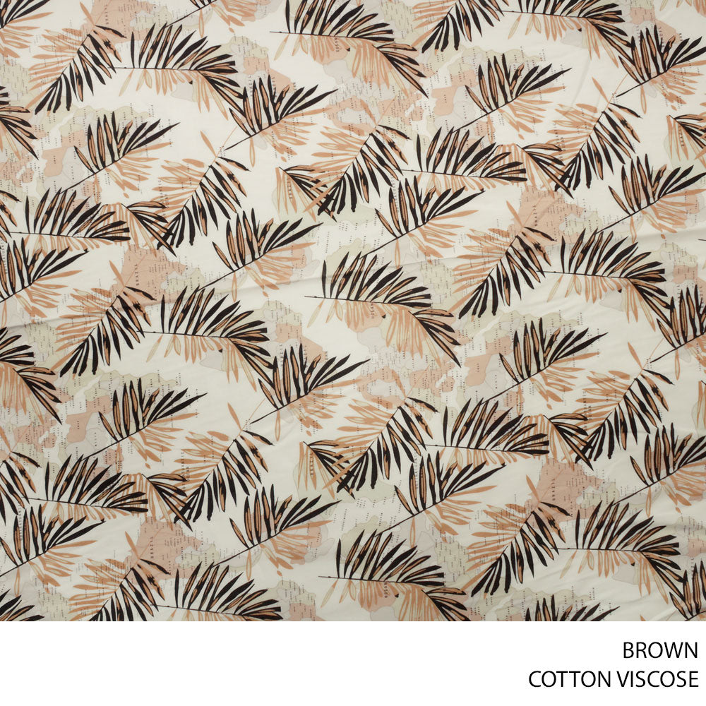 COTTON VISCOSE FABRIC BROWN ROLL ROLL 001 – Habby And Lace