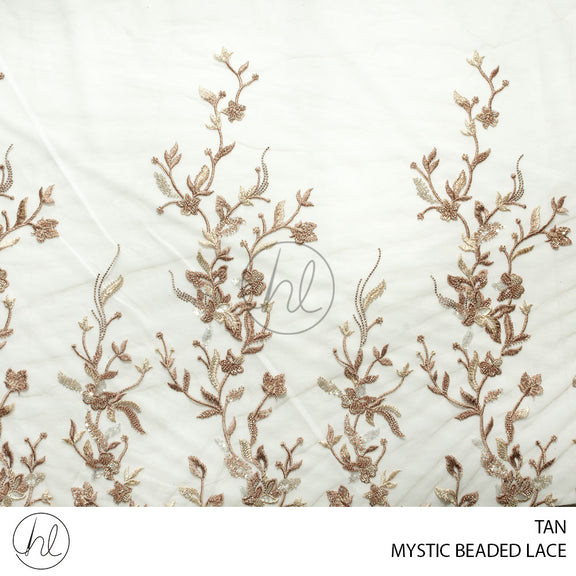 Mystic Beaded Lace 53 Tan 125cm Per M – Habby And Lace