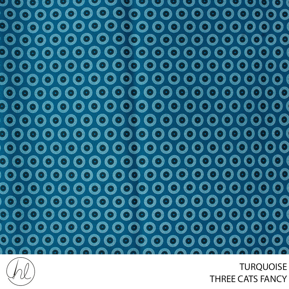 THREE CATS FANCY FABRIC TURQUISE ROLL 001 EACH – Habby And Lace