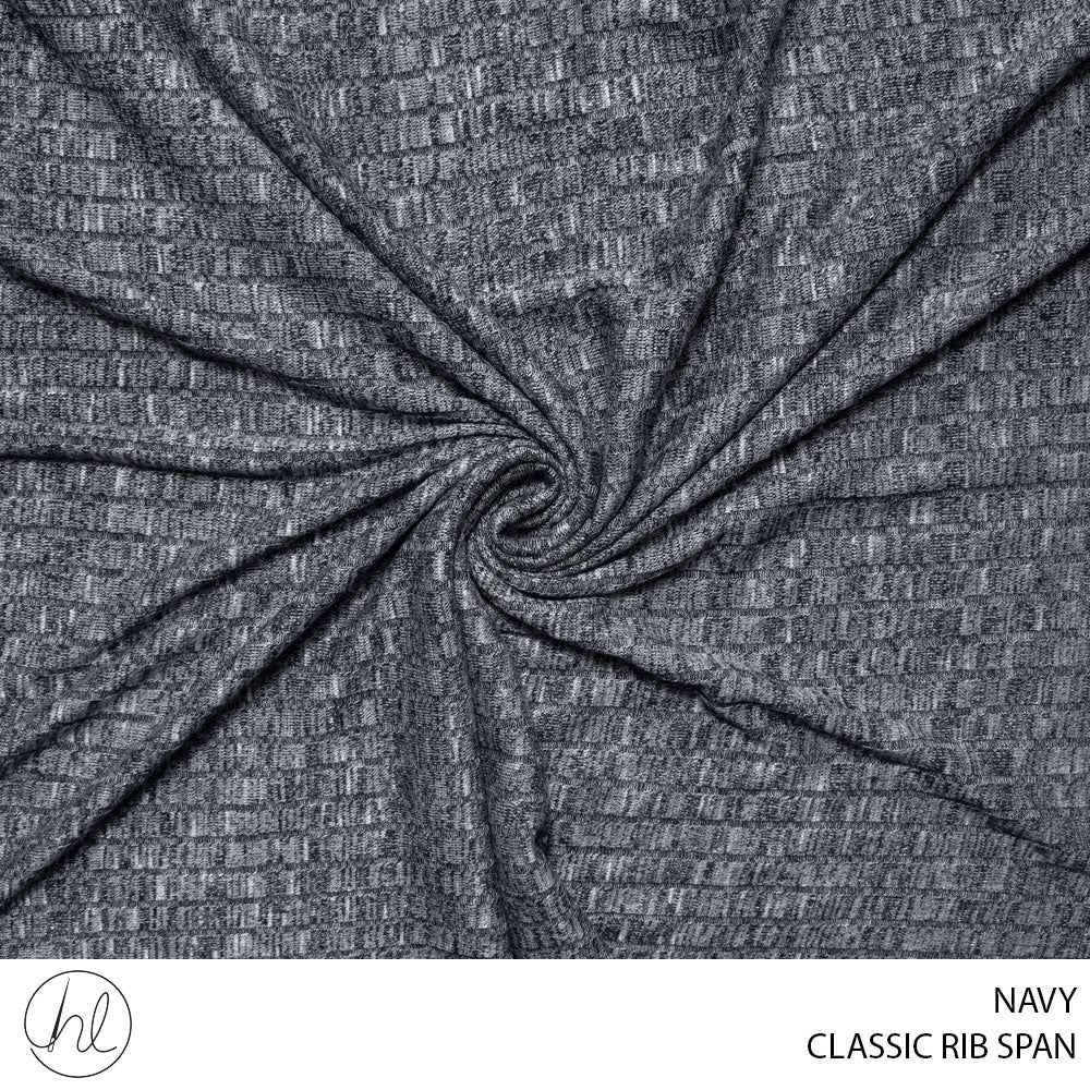 CLASSIC RIB SPAN (51) NAVY (150CM) PER M – Habby And Lace