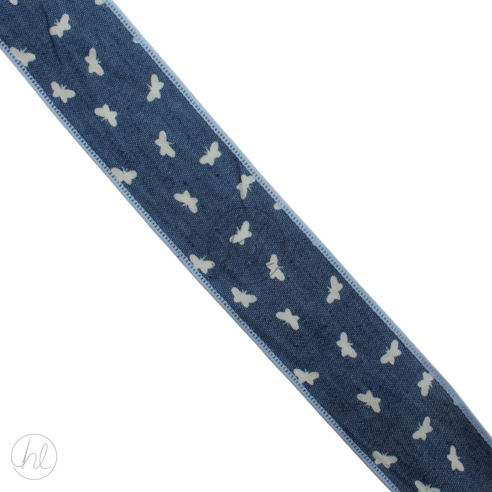 RIBBON DENIM PRT BUTTERFLY WHITE FREE – Habby And Lace