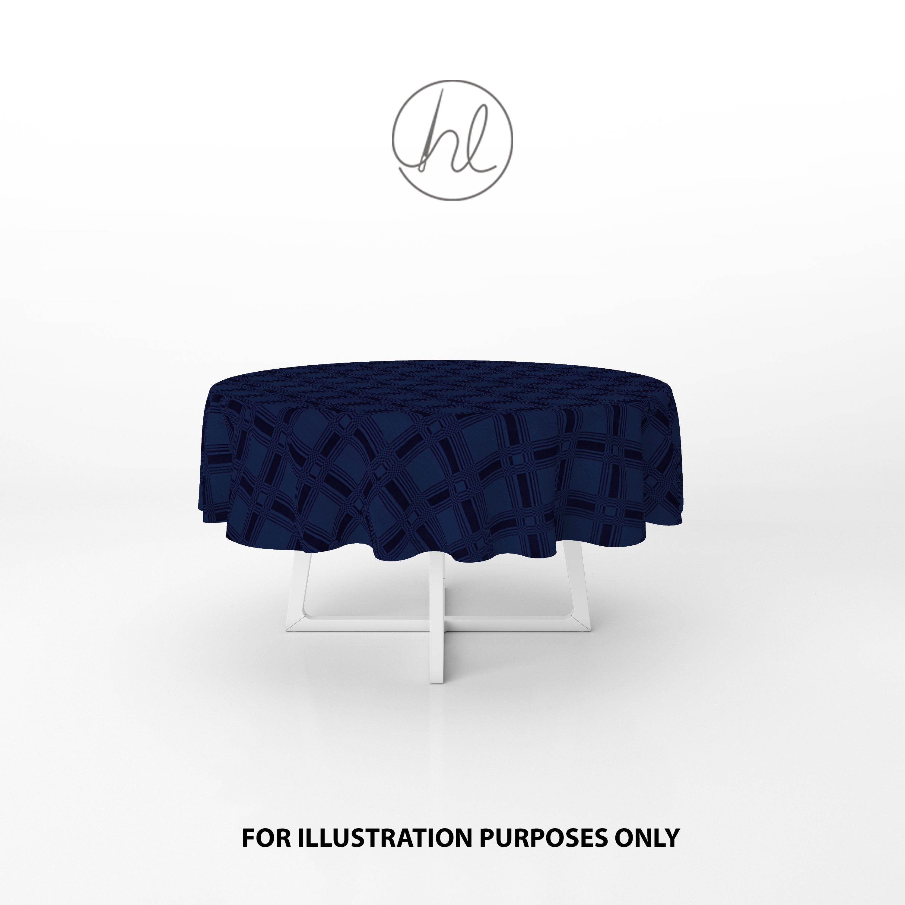 ROUND DAMASK CATERING MINI MATT TABLE CLOTH (NAVY) (180CM) – Habby And Lace