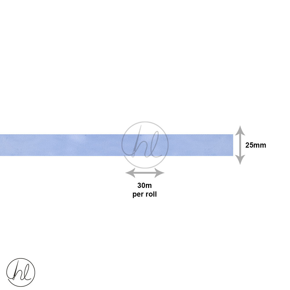 SATIN RIBBONS (POWDER BLUE) 25MM PER ROLL – Habby And Lace