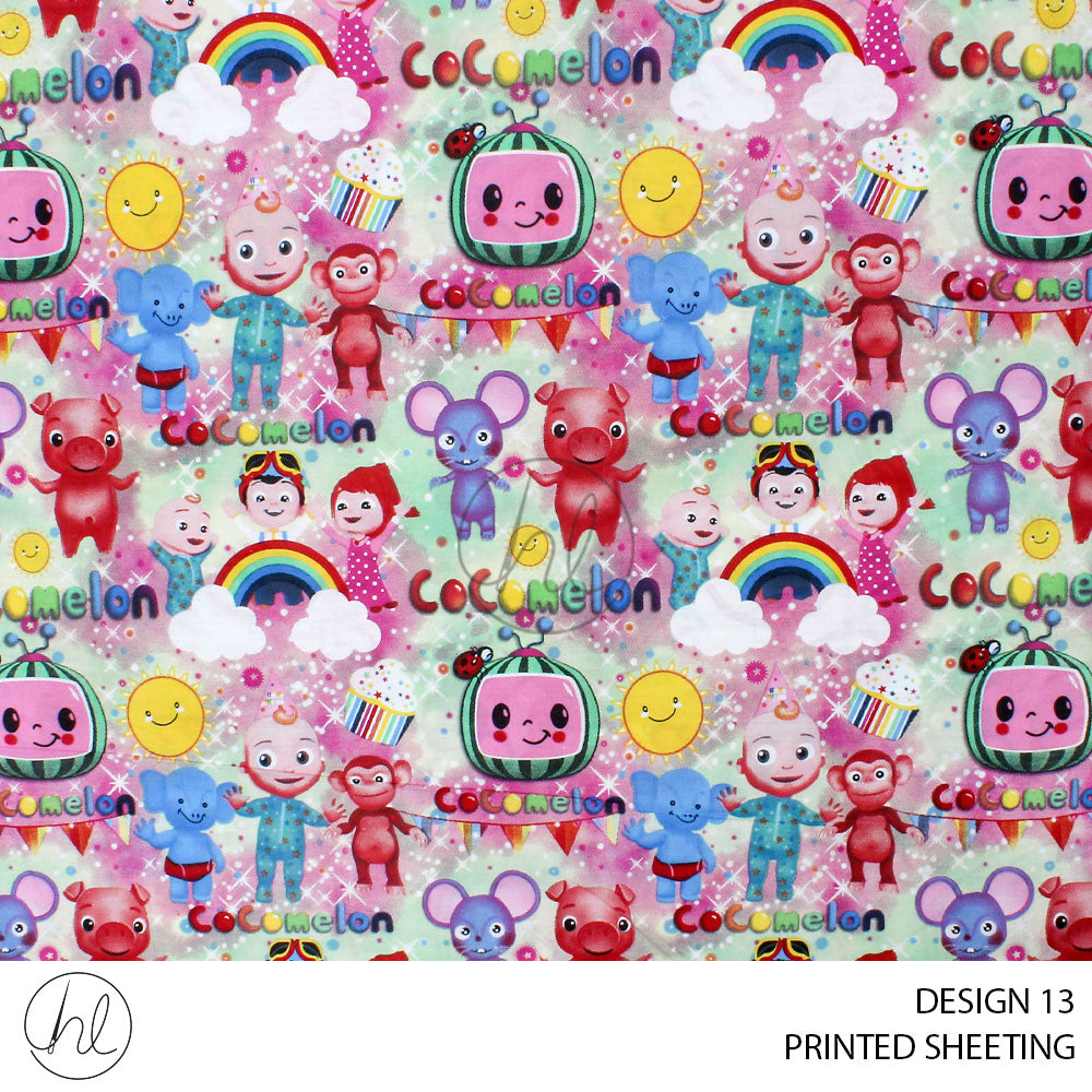 PRINTED SHEETING COCO MELON DESIGN 13 PINK/GREEN 240CM PER M – Habby ...