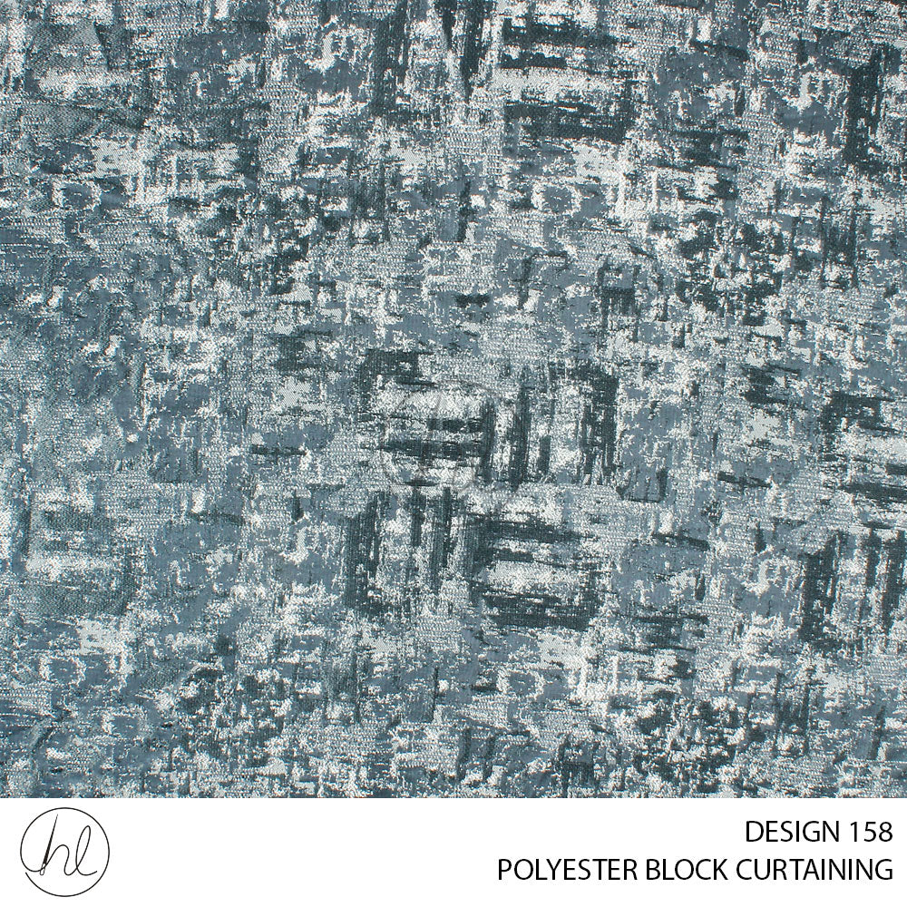 POLYESTER BLOCK DESIGN 158 DARK GREY 280CM PER M BUY 10M OR MORE GET 1 ...