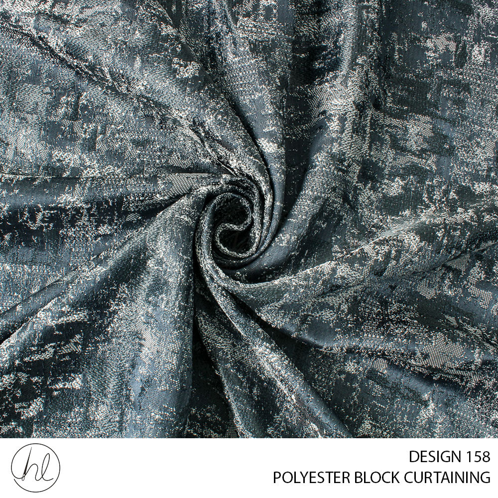 POLYESTER BLOCK DESIGN 158 DARK GREY 280CM PER M BUY 10M OR MORE GET 1 ...
