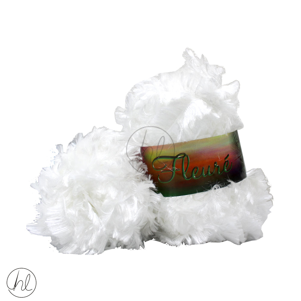 FLEURE FEATHER YARN 50G WHITE – Habby And Lace