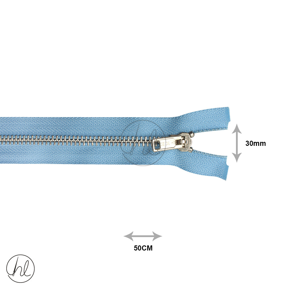 STEEL ZIP YKK PALE BLUE (50CM) – Habby And Lace