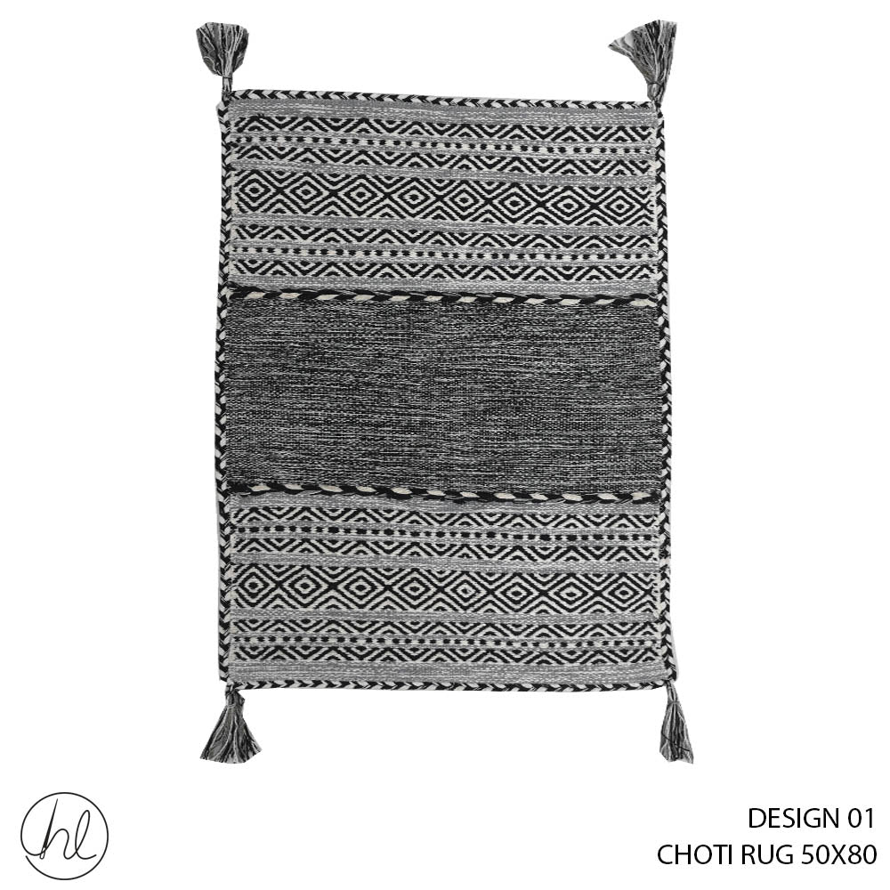 CHOTI RUG 50X80 BLACK/GREY – Habby And Lace