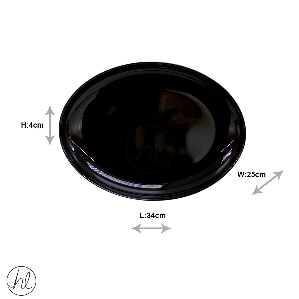 LUMINARC OVAL OPAL PLATE BLACK – Habby And Lace