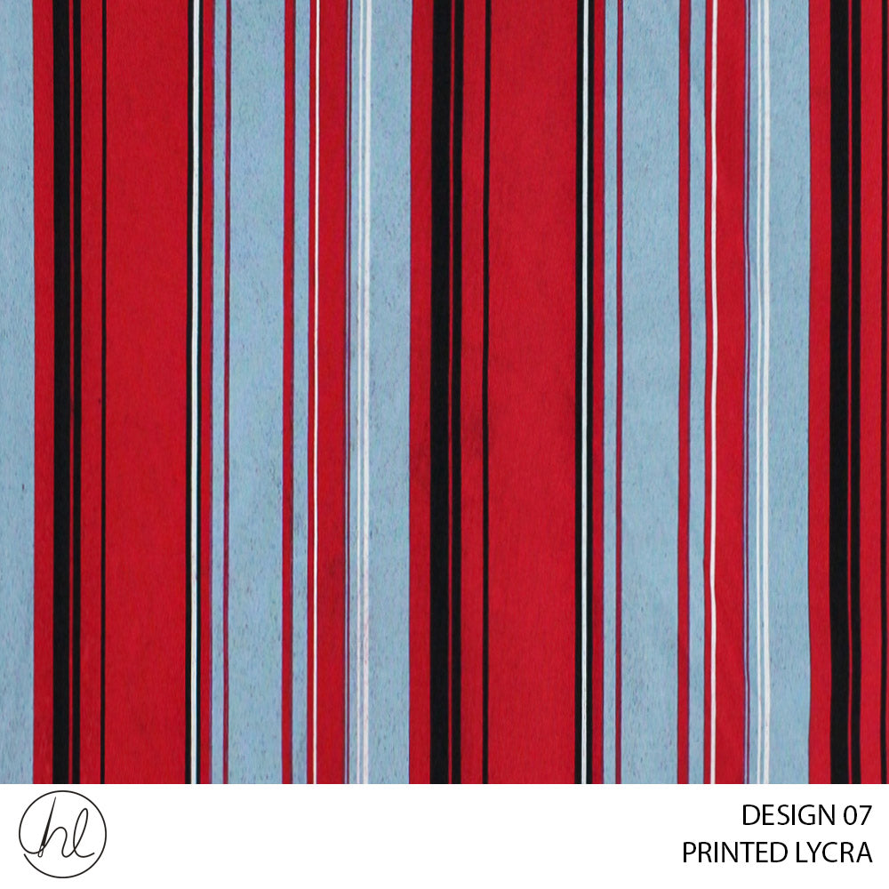 PRINTED LYCRA DESIGN 07 150CM WIDE PER M – Habby And Lace